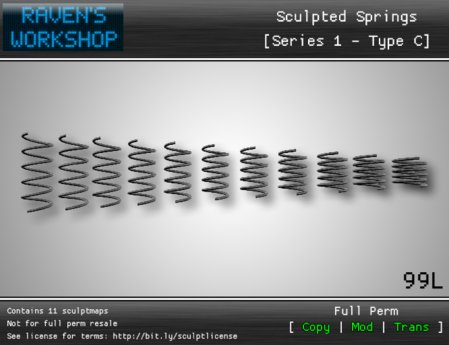 Second Life Marketplace - [RW] Sculpted Springs [Series 1 - Type C ...